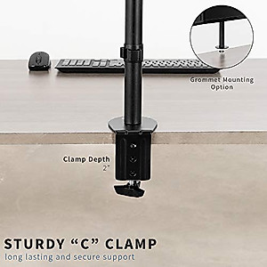 VIVO Quad 13 to 24 inch LCD Monitor Clamp-on Desk Mount, 3 Plus 1 Articulating Display, Holds 4 Screens, VESA up to 100x100mm, STAND-V104C
