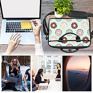 Doughnuts Laptop Computer Bag Waterproof Shoulder Messenger Bag 13-15 inch Durable Laptop Tote Bag with Shoulder Strap Handle Lightweight Crossbody Briefcase