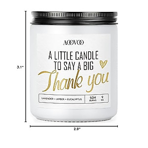 AOOVOO Candle - 9oz Soy Wax Candle, Lavender Scent - Thank You Gift for Women, Men, Mom, Coworkers, Nurse, Clients - Employee, Teacher, Boss Appreciation