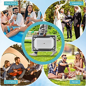 KOTEK Folding Ice Cooler Table with Drain and Skirt, Foldable Beverage Cooler Table Buffet Salad Cooler Server with Edge, Portable Chill Table for Party, Wedding, Picnic, Camping