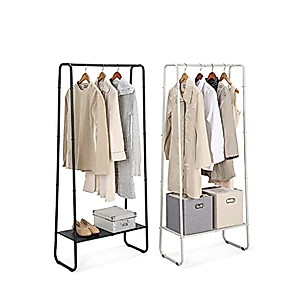 SunnyPoint Freestanding Clothes Garment Rack, Organizer Closet (WHT)