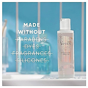Gillette Venus Intimate Grooming 2in1 Cleanser and Shave Gel for Bikini Pubic Hair and Skin 6.4 Oz, Packaging may vary