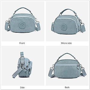 OPXTO-BoBo Lightweight Small Solid Color Crossbody shoulder bag, Nylon Multi-Pocket Cell Phone Purses Wallet for Women (Cute green)