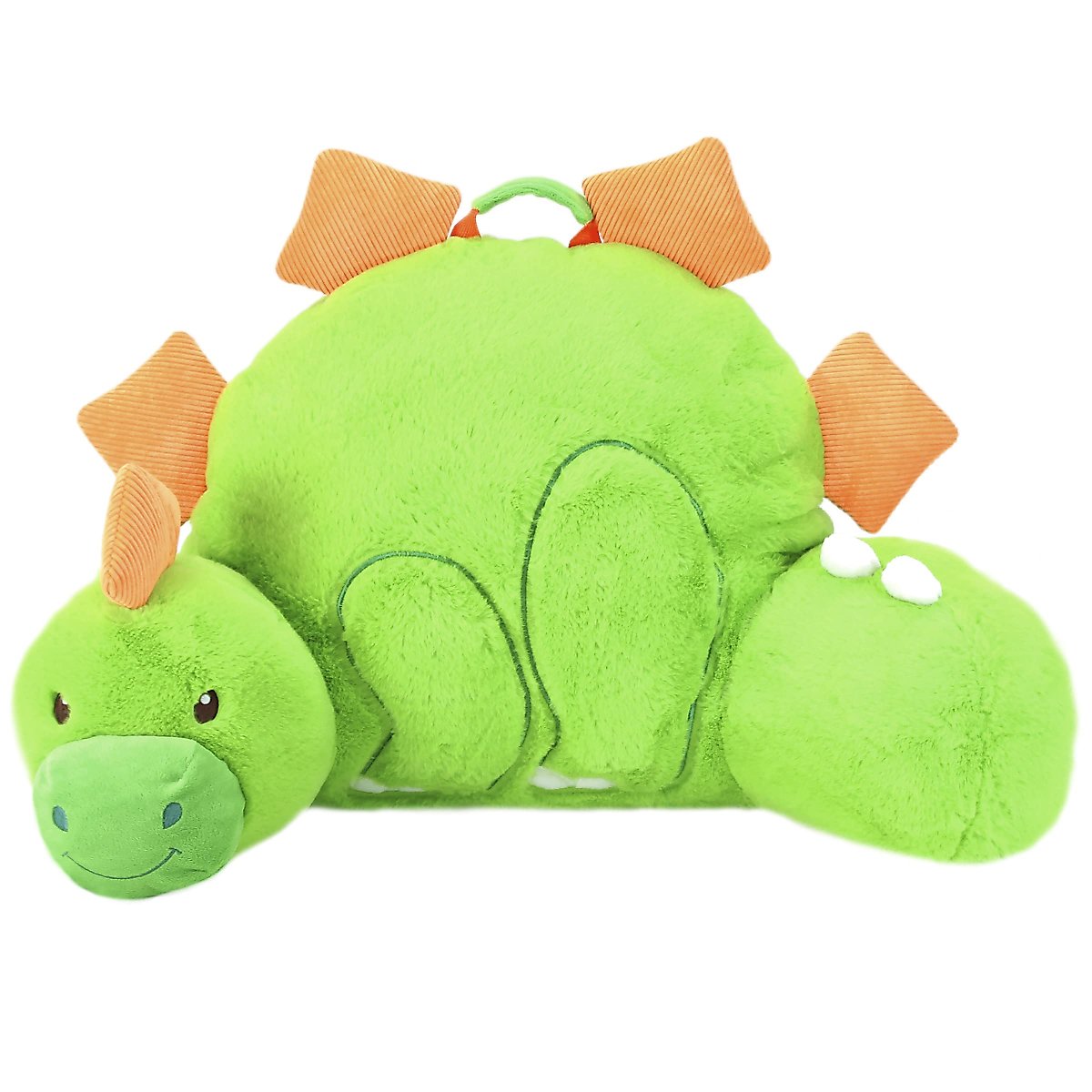 Soft Landing | Nesting Nooks | Soft and Cuddly Portable Back Rest and Reading Pillow with Storage Pocket – Dino 23 x 15 x 14 inches