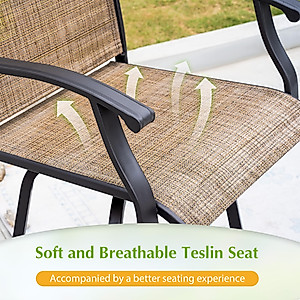 Homall Bar Stools Set of 2 Textile Outdoor Bar Chairs Bar Height 360 Rotating Patio Chairs for Bistro, Lawn, Garden, Backyard