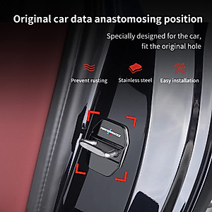 Speechn Car Door Lock Latches Cover Protector Replacement for BMW Car Accessories 1 2 5 6 7Series X1 X3 X5 X6 F15 F20 F45 G01 G02 G20 G30（4Pcs Black
