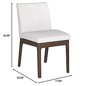 Christopher Knight Home Kwame Fabric / Walnut Finish Dining Chairs, 2-Pcs Set, Light Beige