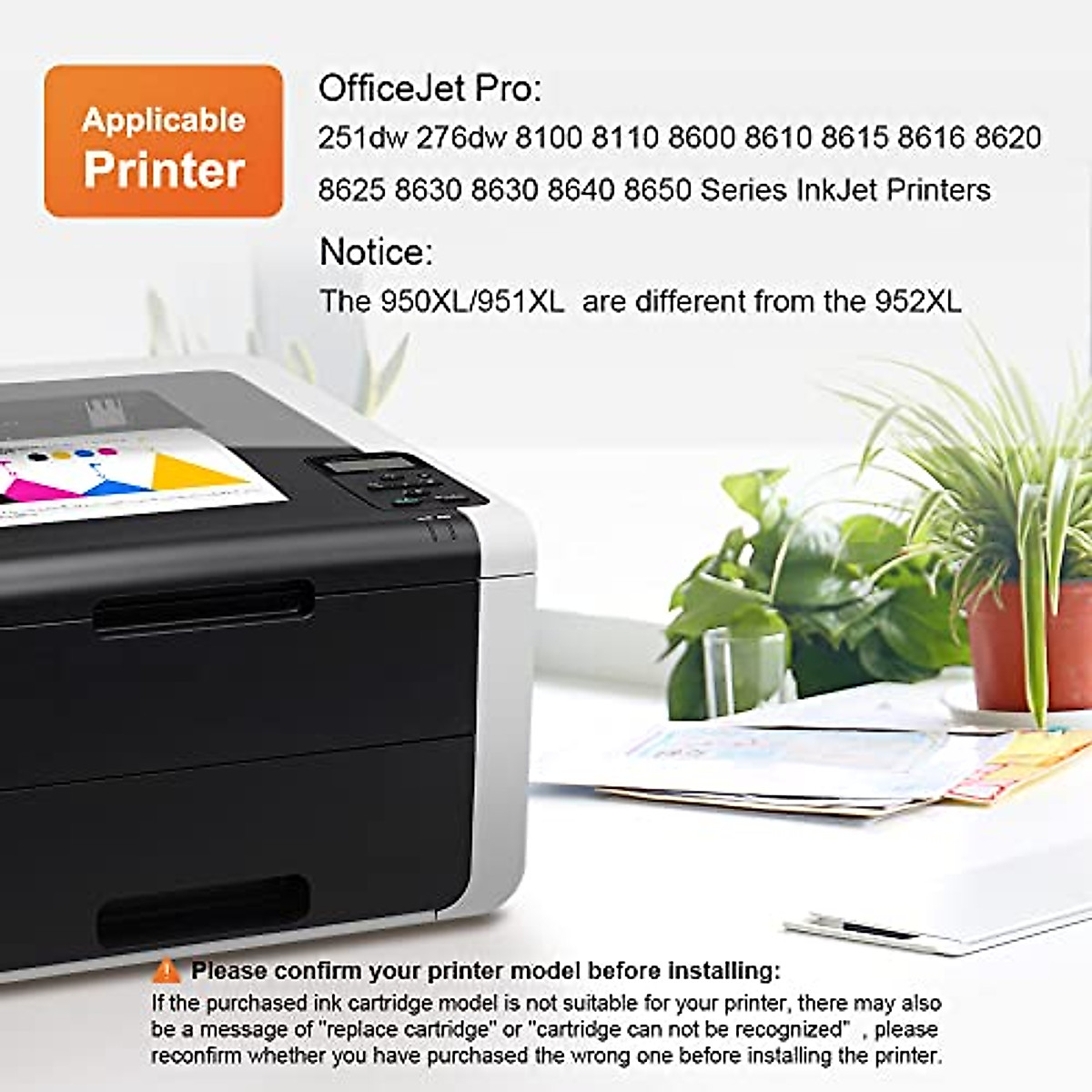 TESEN (950 951) Compatible Ink Cartridge Replacement for HP 950XL 951XL Use with HP Officejet Pro 8600 8610 8620 8630 8640 8625 8615 8100 251dw 271dw 276dw Printer, 8 Pack Color Set