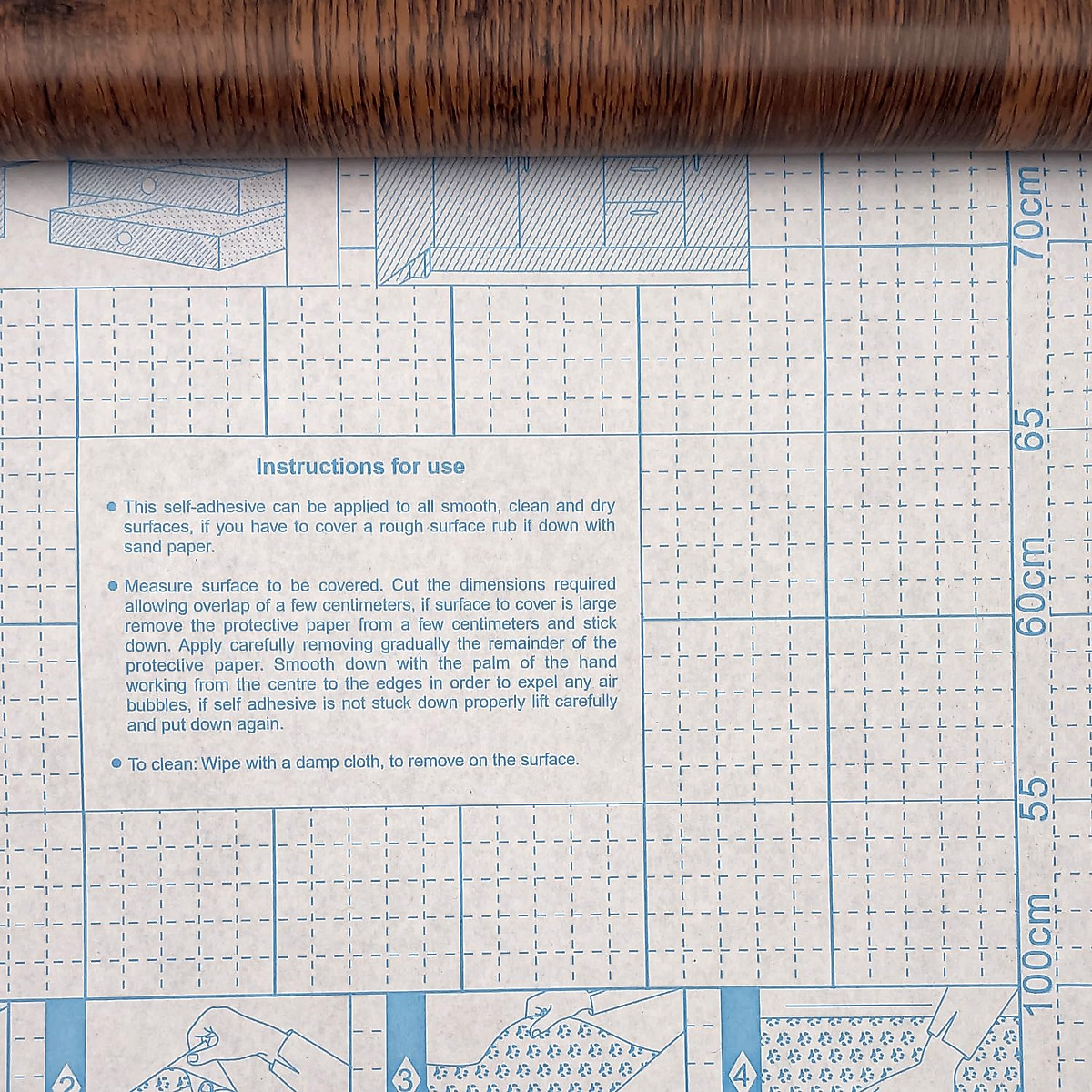 Yifely Brown Wood Grain Drawer Covering Paper Self Adhesive Shelf Liner Table Door Sticker 17.7 Inch by 9.8 Feet