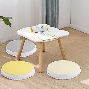 Kishome Round Floor Pillow for Kids, Circle Floor Pillows Set of 4 Big Floor Pillows for Children Classroom 15 Inch, Large Cute Seat Cushion Reading Nook Preschool Playroom Nursery Canopy