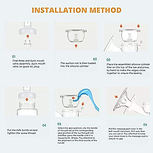 Elfzone Manual Breast Pump, Adjustable Suction Silicone Hand Pump Breastfeeding, Small Portable Manual Breast Milk Catcher Baby Feeding Pumps & Accessories, White, Mothers Day Gifts