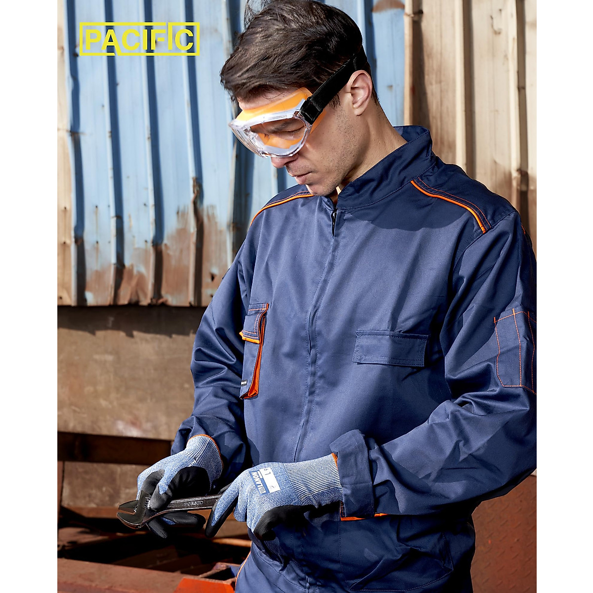 PACIFIC PPE Safety Goggles Over Glasses for Men and Women, Anti Fog Scratch Resistant, Eye Protection, Adjustable Elastic Headband