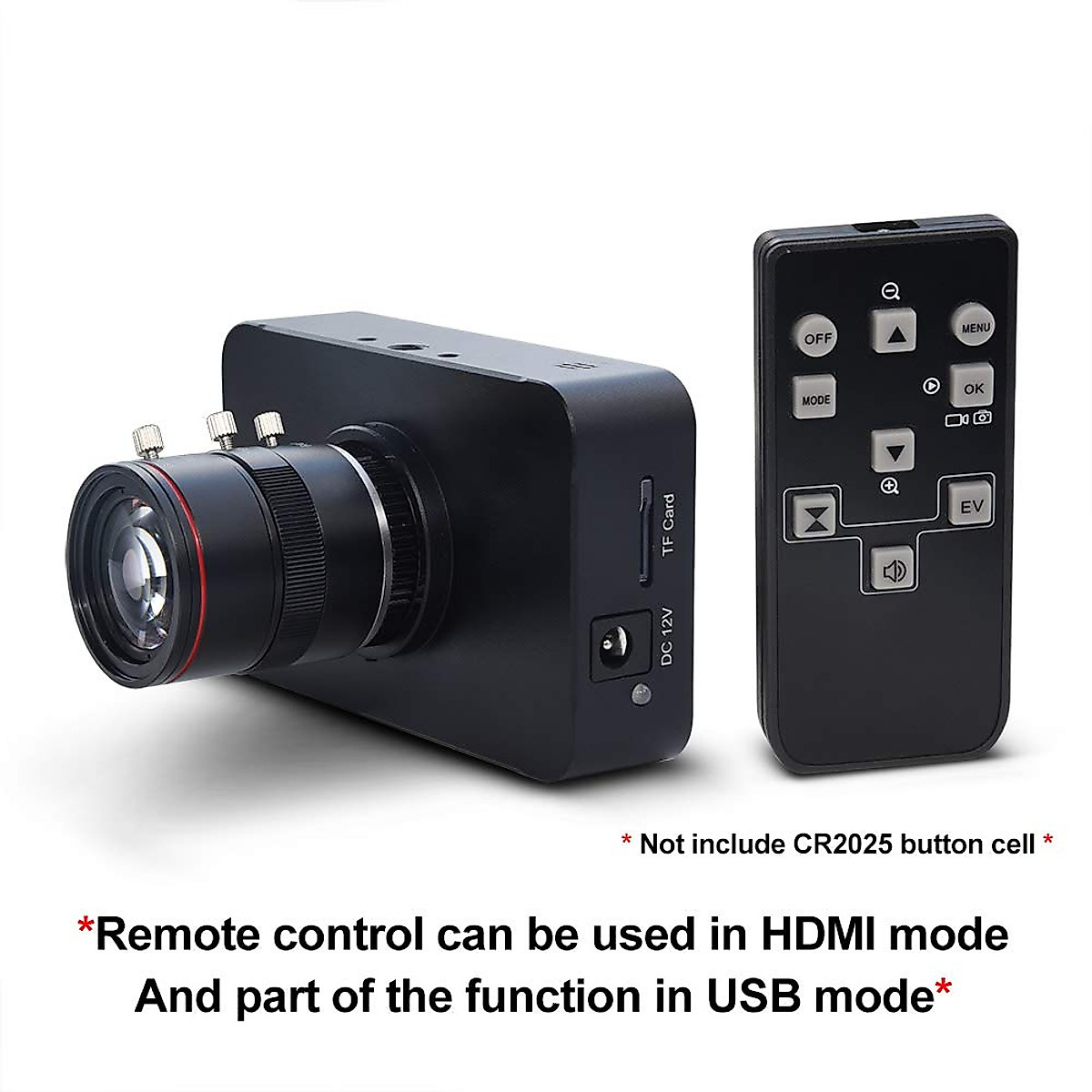 MOKOSE 12MP HDMI Camera 1080P USB HD Streaming Teaching Webcam, Recording 4K@30FPS Industry C/CS-Mount Camera with 6-12mm No Distortion Manual Zoom Lens