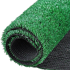 Artificial Grass Turf Indoor Outdoor Rug 5FTX8FT Fake Grass Backdrop Synthetic Lawn Landscape, Faux Turf Mat for Decor, Astroturf for Dogs with Drain Holes