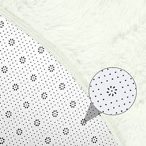 junovo Round Rug 4x4 Feet Fluffy Soft Area Rugs for Kids Girls Room Princess Castle Plush Shaggy Carpet Cute Circle Nursery Rug for Kids Girls Bedroom Baby Room Home Decor Circular Carpet, Creamy