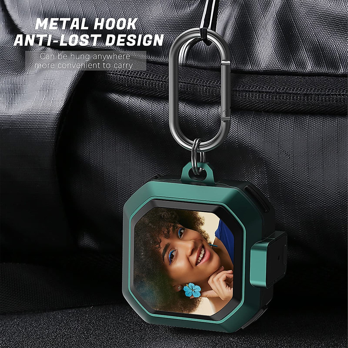 HGS Custom Armor Case Compatible for Galaxy Buds 2 Case 2021/ Galaxy Buds Pro Cover / Galaxy Buds Live Case,Personalized Secure Lock Design Sturdy Shockproof Protective Case Gift,with Keychain