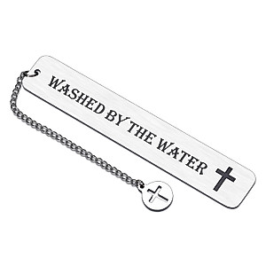 Omnitotimuse Baptism Gifts for Girl Boys Bookmark Gift First Communion Christening Godson Goddaughter Godchild Baby Adult Women Men Friends Catholic Religious Bookmarks, Silver