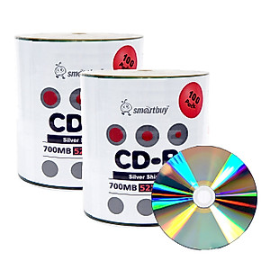 Smartbuy 200-disc 700mb/80min 52x CD-R Shiny Silver Top Blank Recordable Media Disc