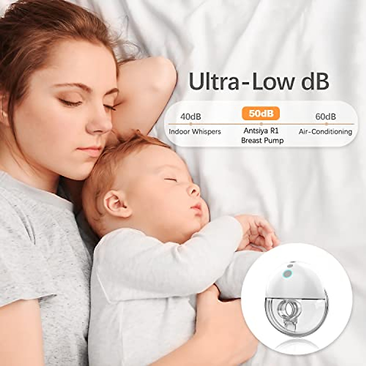 Antsiya Wearable Breast Pump with Cellphone App Control, Hands Free Breast Pump, Low Noise & Painless Electric Breast Pump, Portable Breastfeeding Breast Pump with 4 Modes & 10 Levels, 27MM Flange