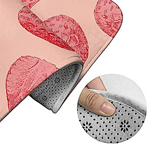 AMRANDOM Bathroom Rug Mat Set 2 Pieces Cute Red Strawberry for Boys Girls Room Decor, Soft Flannel Memory Foam Bath Rugs and Toilet Contour Mat, Fast Dry Bathroom Mat