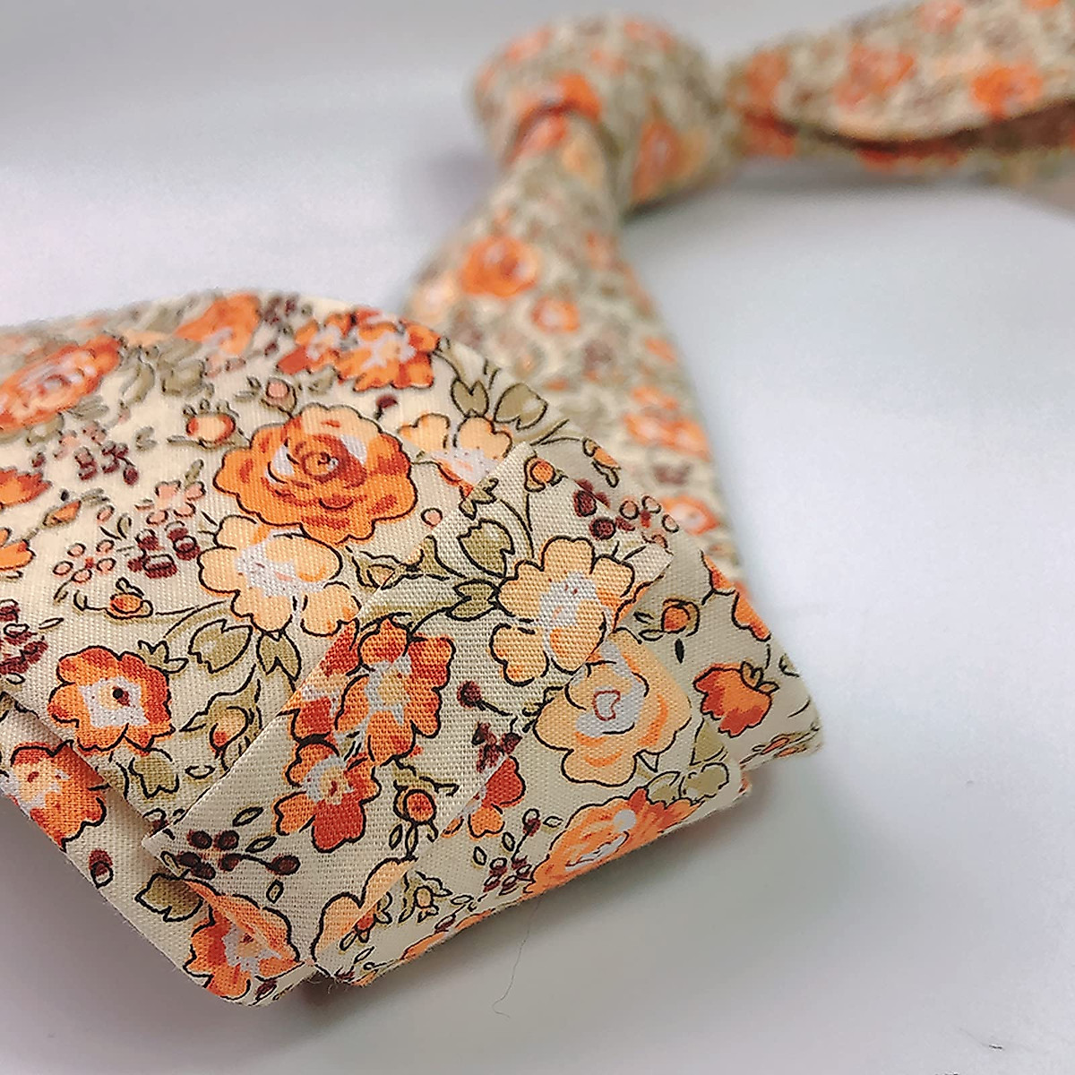 Mantieqingway Men's Cotton Floral Neck Tie 2.56'' Printed Skinny Tie