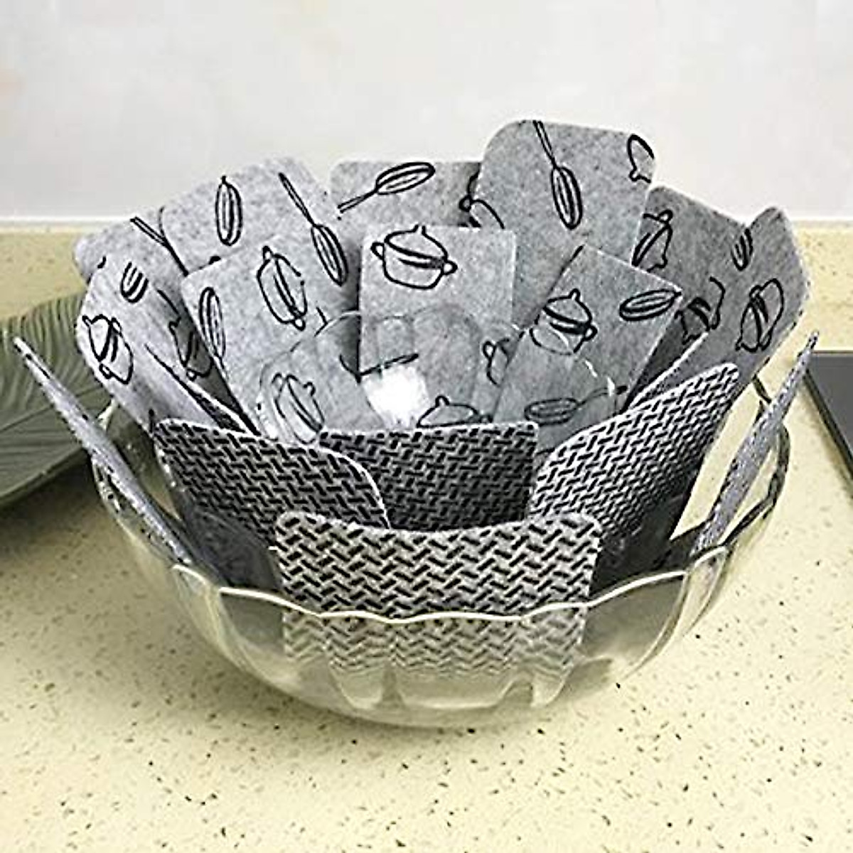 3Pcs Pot and Pan Protectors,3 Different Size Anti-Slip Pan Protectors for Stacking ，Use for Storing Pots, Pans, Frying Pans, Bowls or Other Cooking Utensils(11" × 11"/14" × 14"/15" × 15")