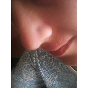 D.Bella Nose Rings 10Pcs 18G Nose Screw Rings Studs Surgical Steel Piercing Jewelry 2mm Clear CZ Silver