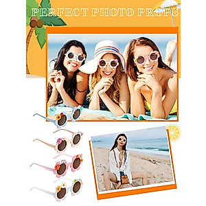 Tigeen 10 Pairs 5.71in Adult Flower Sunglasses Glasses UV Protection Glasses with 50 Daisy Charms 200 Random Letter Beads(Trendy Colors)