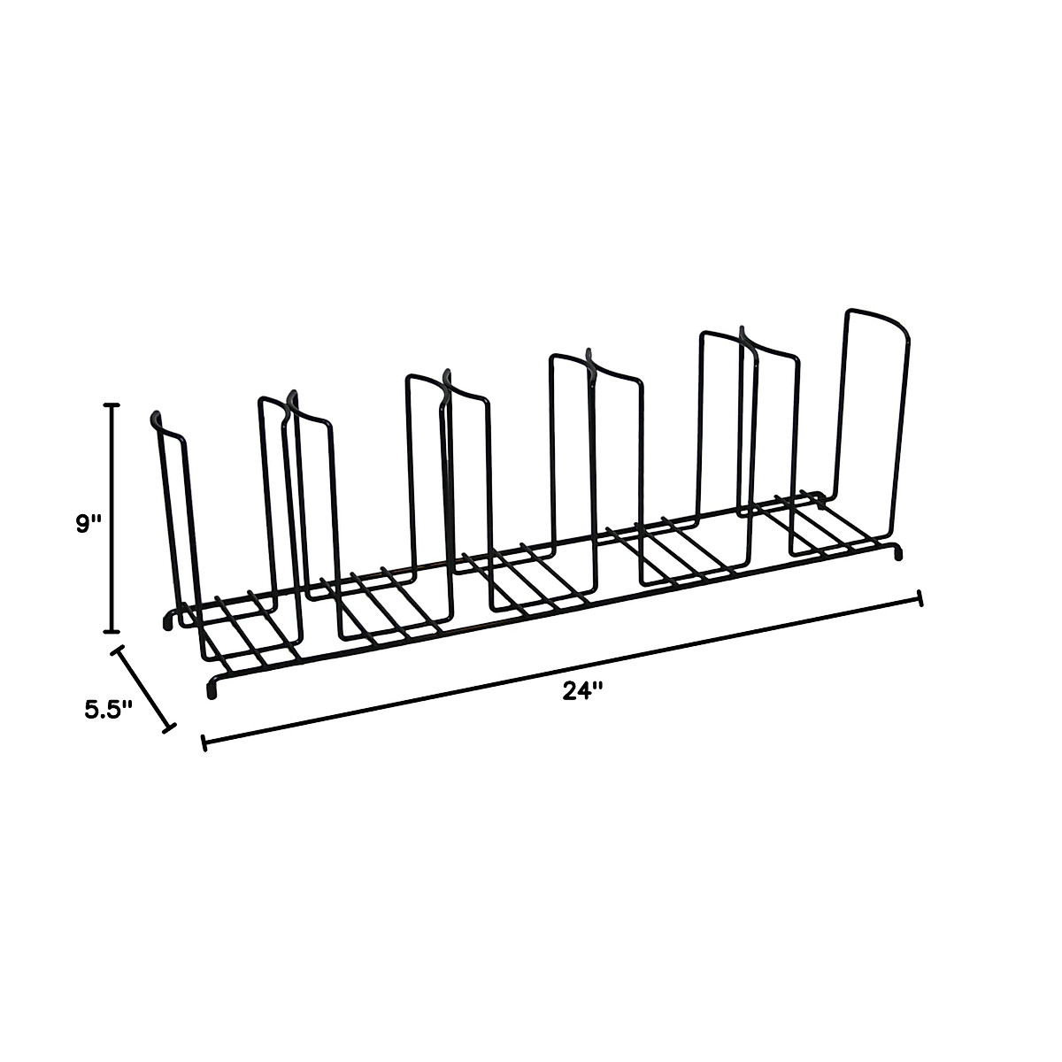San Jamar C8005WFS Steel Cup and Lid Wire Organizer with Caddy and 5 Stacks, Black