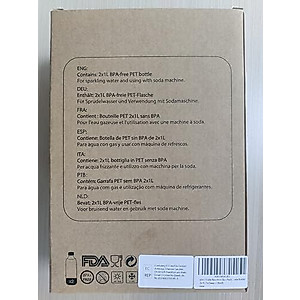 pinci Soda Bottle, Suitable for Carbonated Water and Sparkling Water, BPA Free, Reusable and Filled Food Grade PET Plastic Made Soda Water Bottle (2 Pack, 1 Liter)