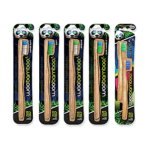 Woobamboo! Adult Soft Bamboo Toothbrush, Sustainable, Biodegradable handle, Dental-Grade Bristles, Plastic Negative (Pack of 1)