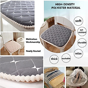 ZIBENE Kitchen Chair Cushions Set of 6 with Ties Farmhouse, Chair Pads for Dining Chairs 18x18, U Shaped Seat Cushion for Dining Room Chairs Non Slip,Machine Washable Seat Pads, No Fade Blue