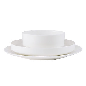 Mikasa Macie Bone China Lightweight Chip Resistant 12 Piece Dinnerware Set, Service for 4, White