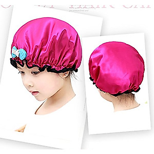 NKTM Girls Toddler Shower Cap, 2-Pack Cute Pink Shower Caps for Kids