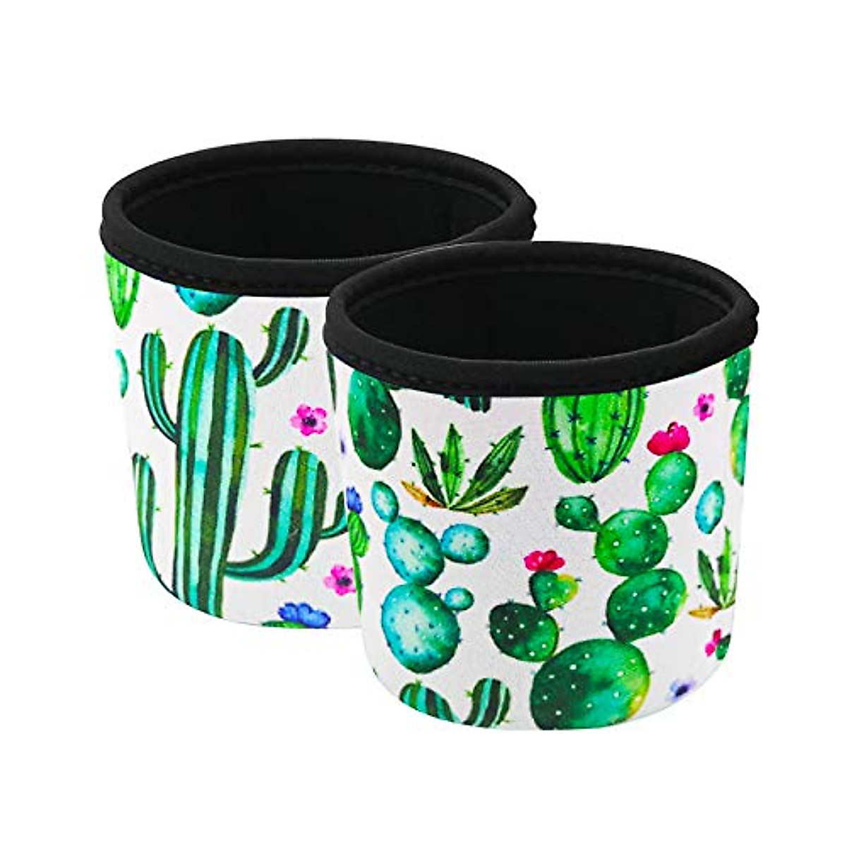 Chris.W 2Pack Ice Cream Cozy Neoprene Cover Ice Cream Pint Hugger with Spoon Holder - Cactus - Valentine's Day Gifts