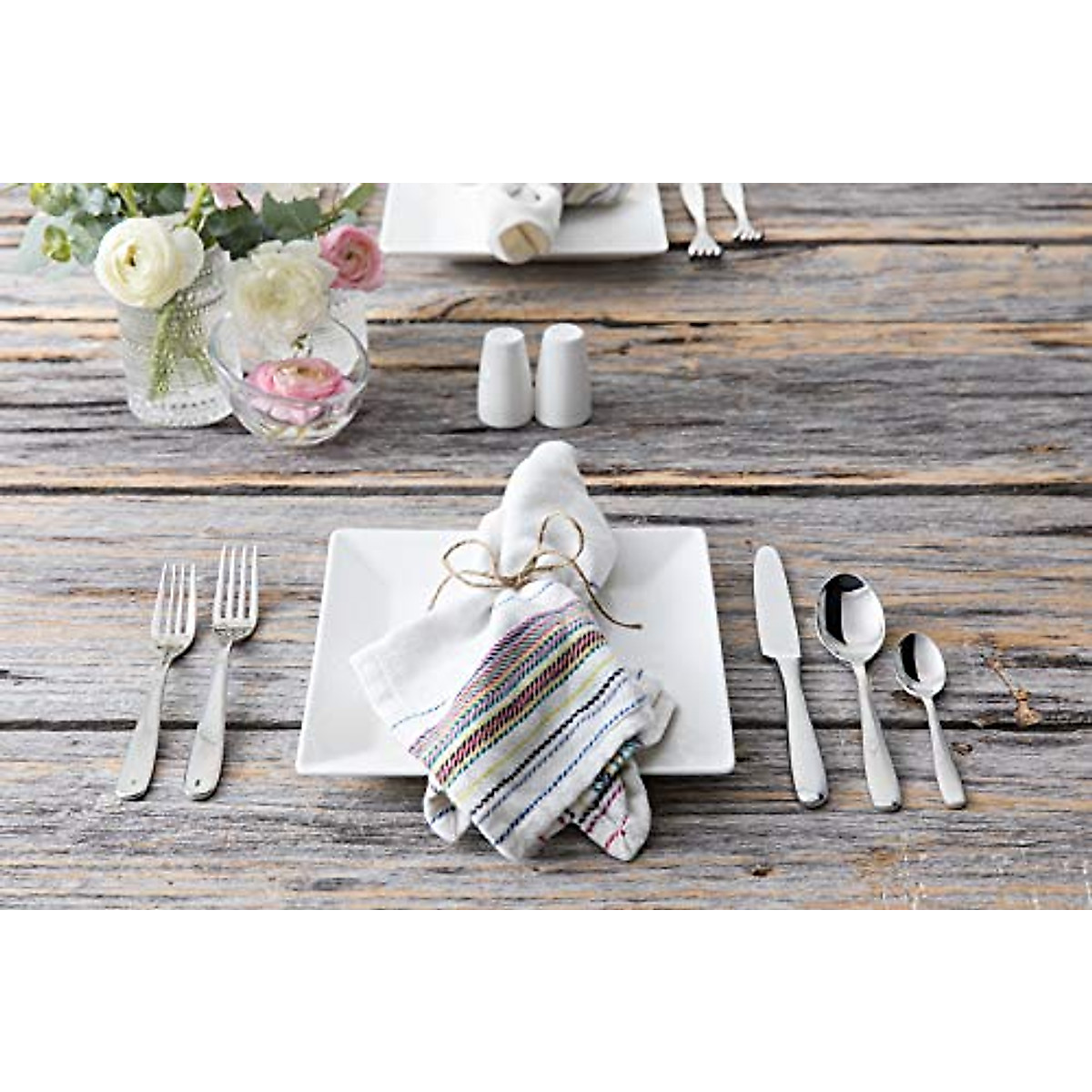 Fortessa Grand City Flatware 20 Piece Set, 10", Silver,