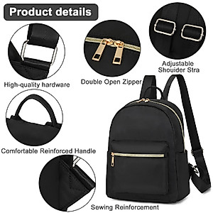 Mini Backpack Girls Womens Fashion Small Backpack Purse Mini Bookbag for Teens Adult Kids School Travel Daypack Black