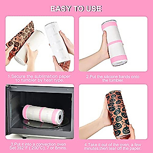Sublimation Blanks Silicone Bands for Sublimation Tumbler Heat Resistant Gloves Tape Sleeve Accessories Kit for 20 30 oz Skinny Straight Cups for Cricut Mug Press Machine Wrap Bundle Tumbler in Oven