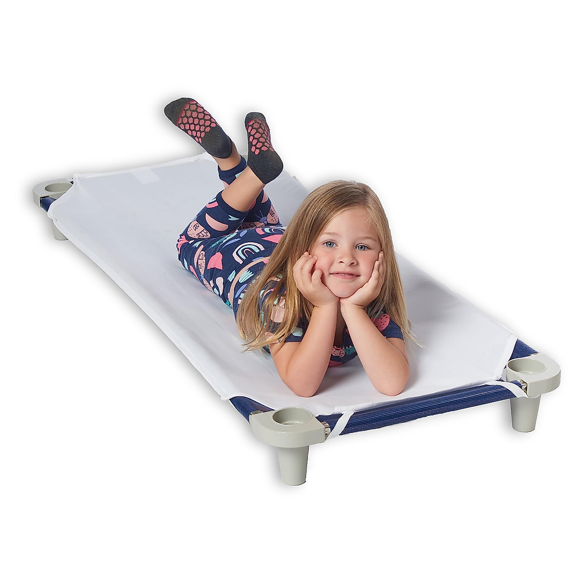 ROLLEE POLLEE White Microfiber Cot Sheets for Preschool or Daycare, Elastic Loops for Extra Security, Super Soft and Durable (Toddler Cot Sheet 23" x 42", 6-Pack)