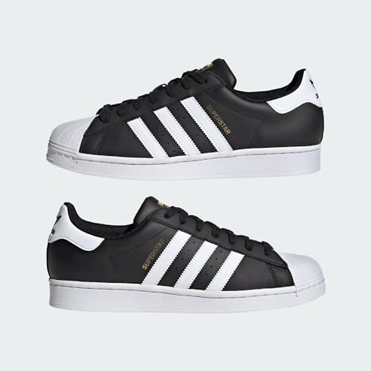 adidas Originals Men's Superstar Sneaker, Black/Core White/Black, 15