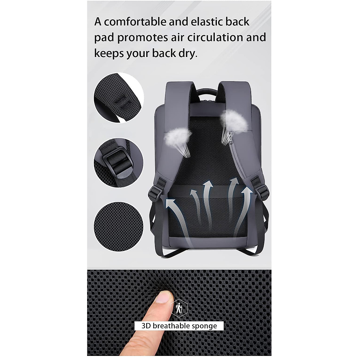 Livreo Backpacks for travelers, backpacks for business negotiations, backpacks for men at work, laptop backpacks, college backpacks.This is a multi-purpose backpack with USB(15.6-inch black)