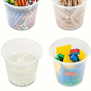 STARANDBEE [10Pack] 24oz, Food Storage Containers with Lids, Plastic Deli Containers, Meal Prep Containers, Microwave and Freezer Safe, Stackable, Leakproof, BPA Free, Clear