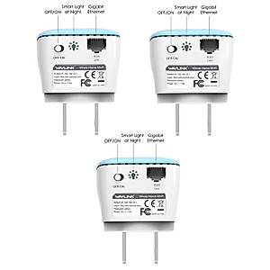 WAVLINK Mesh WiFi System, Dual-Band Gigabit Mesh WiFi Extenders, Up to 4500 Sq.ft., Wall-Mounted Smart Whole Home Wi-Fi Routers with Snooze Light, Built in 4 Antennas. (3-Pack)