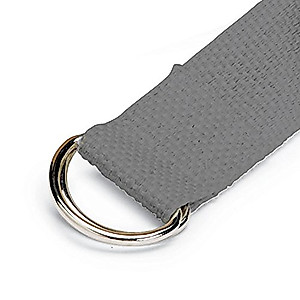 Gaiam Yoga Strap (6ft) Stretch Band with Adjustable Metal D-Ring Buckle Loop | Exercise & Fitness Stretching for Yoga, Pilates, Physical Therapy, Dance, Gym Workouts (Granite Storm)