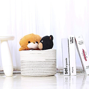 Goodpick Cute Cotton Rope Basket And Large Blanket Storage Basket (Set of 2)