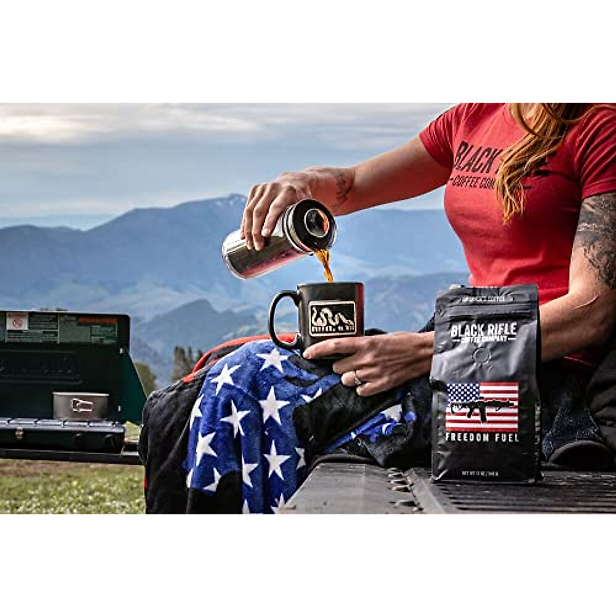 Black Rifle Coffee Freedom Fuel (Dark Roast) Ground 12 Ounce Bag, Dark Roast Ground Coffee, Dark and Bold Flavor, Helps Supports Veterans and First Responders