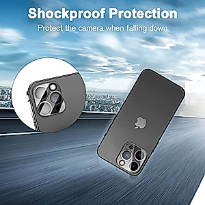 [4-Pack]Elecshion Camera Lens Protector for iPhone 13 Pro(6.1")/iPhone 13 Pro MAX(6.7") Temerpered Glass Camera Lens Screen Protector for iPhone 13 Pro/ iPhone 13 Pro MAX (Add Camera Circles)