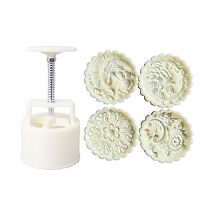 BYNNIX Mooncake Mold, 150g/200g Flower Shape Plastic Mooncake Molds Moon Cake Mold DIY Baking Accessories Kitchen Tools for Mid-Autumn Festival