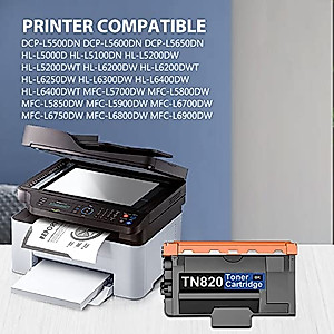 LOVPAIN TN-820 TN820 TN 820 Toner Cartridge Compatible High Yield Replacement for Brother DCP-L5500DN HL-L6200DW L5200DW MFC-L5700DW L5900DW L5850DW L5800DW Toner Printer (2 Black)