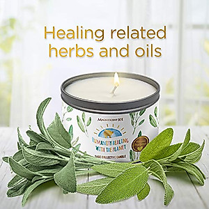 MAGNIFICENT 101 Pure White Sage Collective Candle Smudge Candle for House Energy Cleansing, Banishes Negative Energy - Natural Soy Wax Tin Candle (Humanity Healing with The Planet)